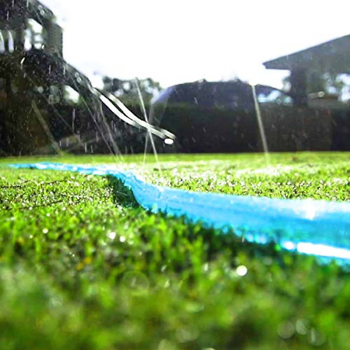 FUNJEE PVC Flat Soaker Hose 1/2'', Drip Hoses, Saves 70% Water, For Garden/Vegetable (50FT, Green)