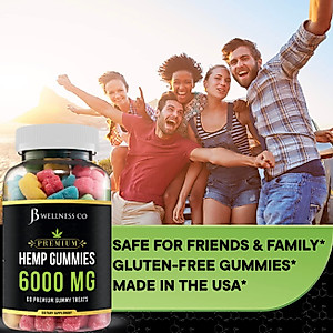 [2-PACK] Hemp Gummies Premium – 6000 MG – Great for Peace & Relaxation - Calming Gummies – Vitamins & Omega 3,6,9 – Made in The USA [2-PACK]
