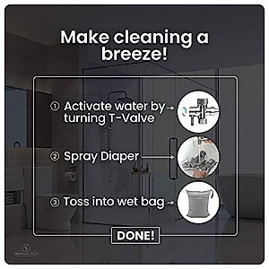 Easy-Install Cloth Diaper Sprayer for Toilets – Luxury Handheld Bidet Attachment – Multi-Use Toilet Faucet with Simple Pressure Control (Curved Sprayhead)