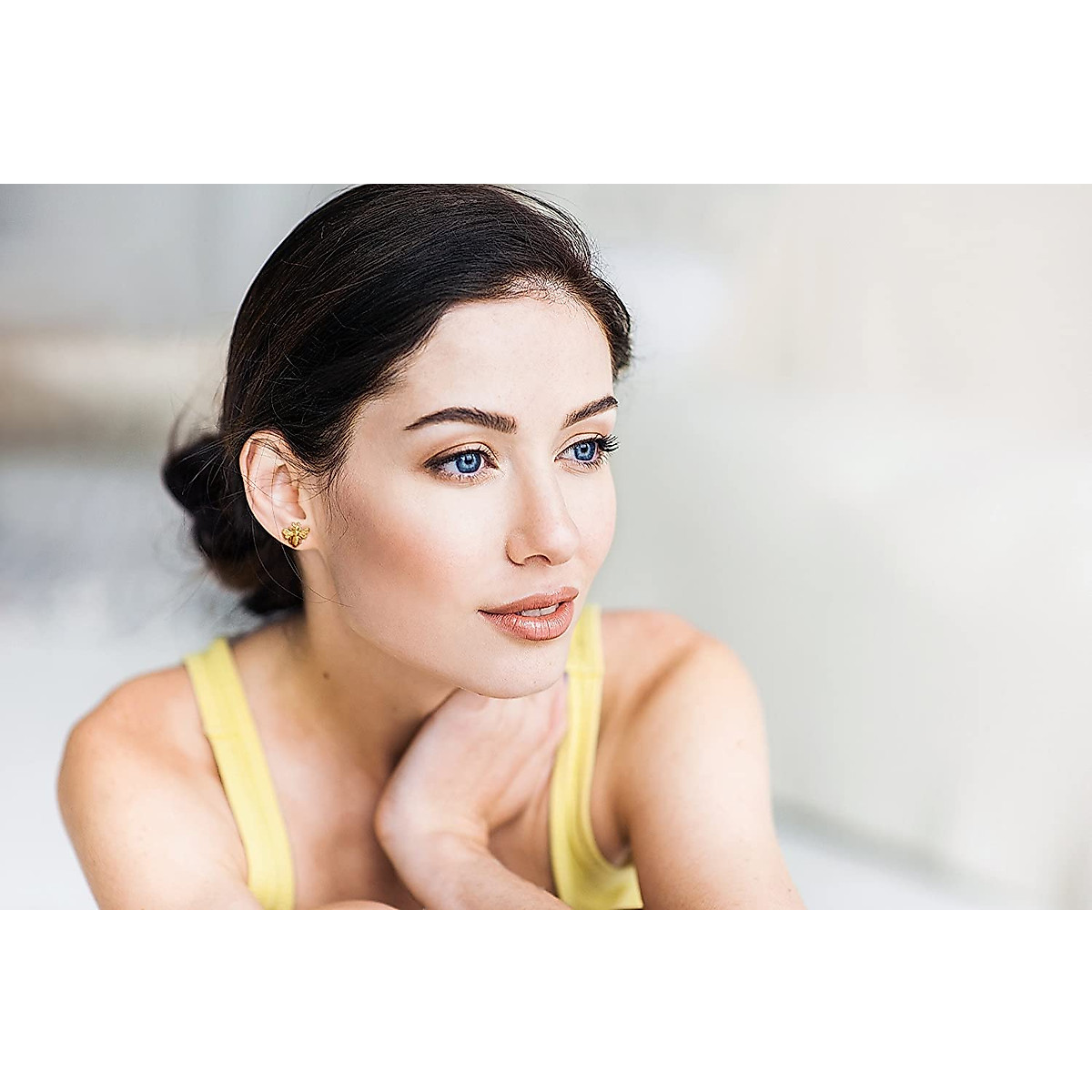 A Charmed Impression • Little Gold Bee Earrings • Gold Honeybee Studs • BumbleBee Post • Handcrafted Jewelry