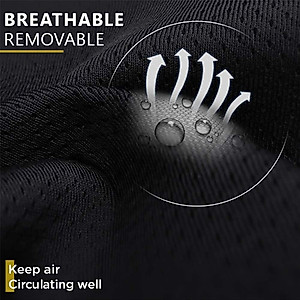 Car Seat Headrest Neck Rest Cushion, Car Seat Neck Pillow 100% Pure Memory Foam Neck Pillow with Breathable Removable Cover, Comfortable Ergonomic & Neck Pain Relief（14.17x11.8x3.9 in） (1 Pack, Black)