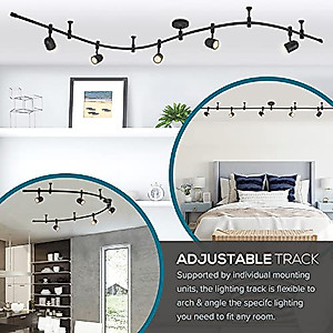 Catalina Lighting 96" Transitional 5-Light Integrated LED Flex Track Ceiling Light, Oil Rubbed Bronze