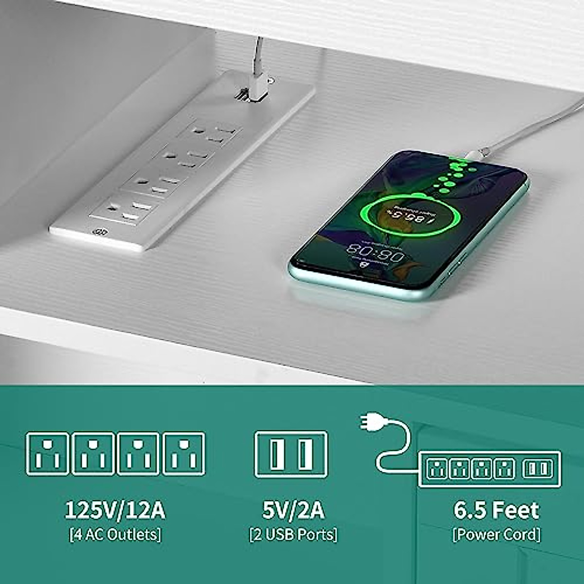 YITAHOME Farmhouse TV Stand for 65 inch with Power Outlet, Mid Century Modern Wood TV Table Media Console with Storage Cabinet and Open Shelves for Living Room, Bedroom, Black/White