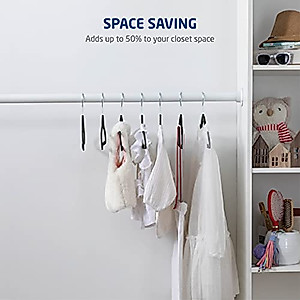 Zober Velvet Kids Hangers for Closet - Pack of 50 Non Slip Childrens Hangers for Shirts, Pants & Dresses w/Swivel Hook - Durable Kids Clothes Hanger w/Notches - Small Hangers - Black