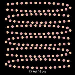 TONIFUL 4Pcs Gold Silver Party Decoration Circle Dot Star Garland Banner Bright Paper Streamer Hanging Decorations Glitter Star Bunting Banner Backdrop for Engagement Wedding Christmas Birthday