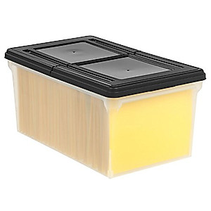 Office Depot Stackable File Tote Box, Letter Size, 14 1/4in. x 23 3/8in. x 10 7/8in., Black/Clear, 139732