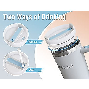 DLOCCOLD 40 oz Stainless Steel Tumbler with Handle, Insulated Tumbler With Lid & Straw, Travel Mug Cup Holder Friendly, Reusable Large Tumbler for Water, Iced Tea or Coffee, Gift for Men Women