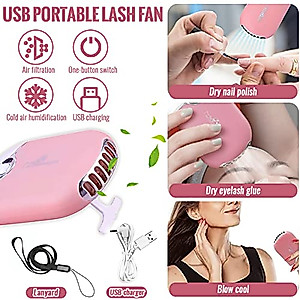 250ml/8.45fl.oz Eyelash Extension Cleanser Lash Shampoo Mini USB Portable Lash Fan Eyelid Shampoo Brush Eye Gel Pads Wash Bottle Mascara Brush Microbrush Makeup Remover Pad,Gentle Oil Free (Rose)