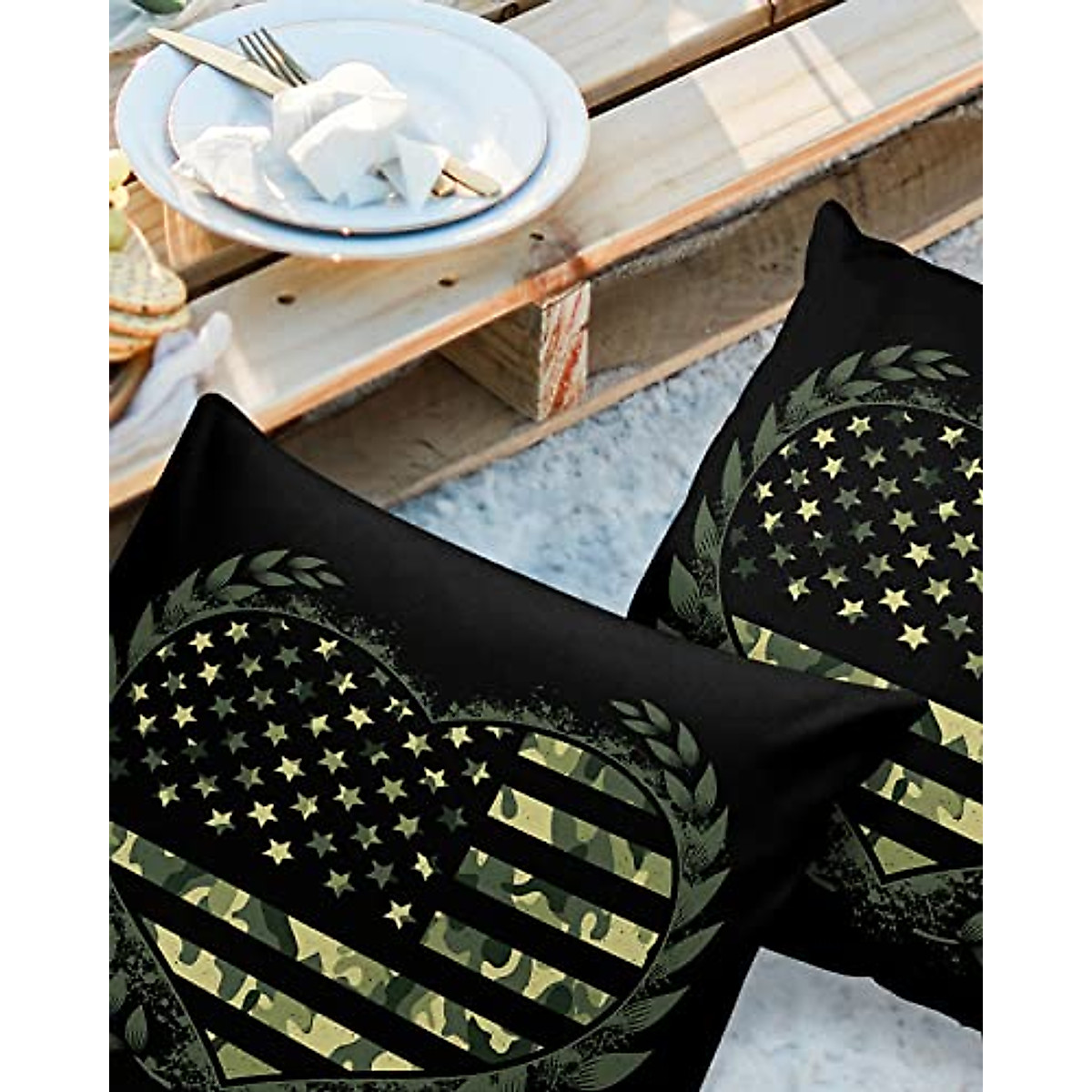 Meet 1998 Throw Pillow Covers 16x16 - Set of 2 Waterproof Pillow Cushion Cases,Camo Pillowcases Decorative Outdoor Pillow Cover for Sofa Couch Bedroom