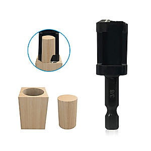 Wood Plug Cutters, 4 pcs Straight Wood Plug Cutters & 4 pcs Tapered Plug Cutters Set with 1/4 Hex Shank, Taper Cutting Tool Cork Drill Bit Knifes in 4 Sizes 1/4", 5/16", 3/8", and 1/2" Black