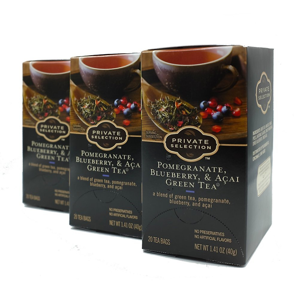 Private Selection Pomegranate, Blueberry & Acai Green Tea (Pack of 3)