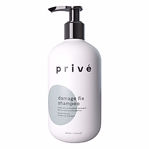 Prive Damage Fix Shampoo – Repair and Strengthen Damaged, Dull or Over Processed Hair from Within Natural Ingredients Vegan Cruelty-Free Color-Safe 12oz