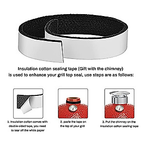 Skyflame Stainless Steel Grill Vented Chimney Top Cap Compatible with Kamado Joe Classic & Pit Boss Charcoal Grill