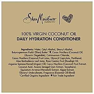 Sheamoisture Daily Hydrating Conditioner For All Hair Types 100% Virgin Coconut Oil Sulfate-Free 13 oz (Packaging May Vary)