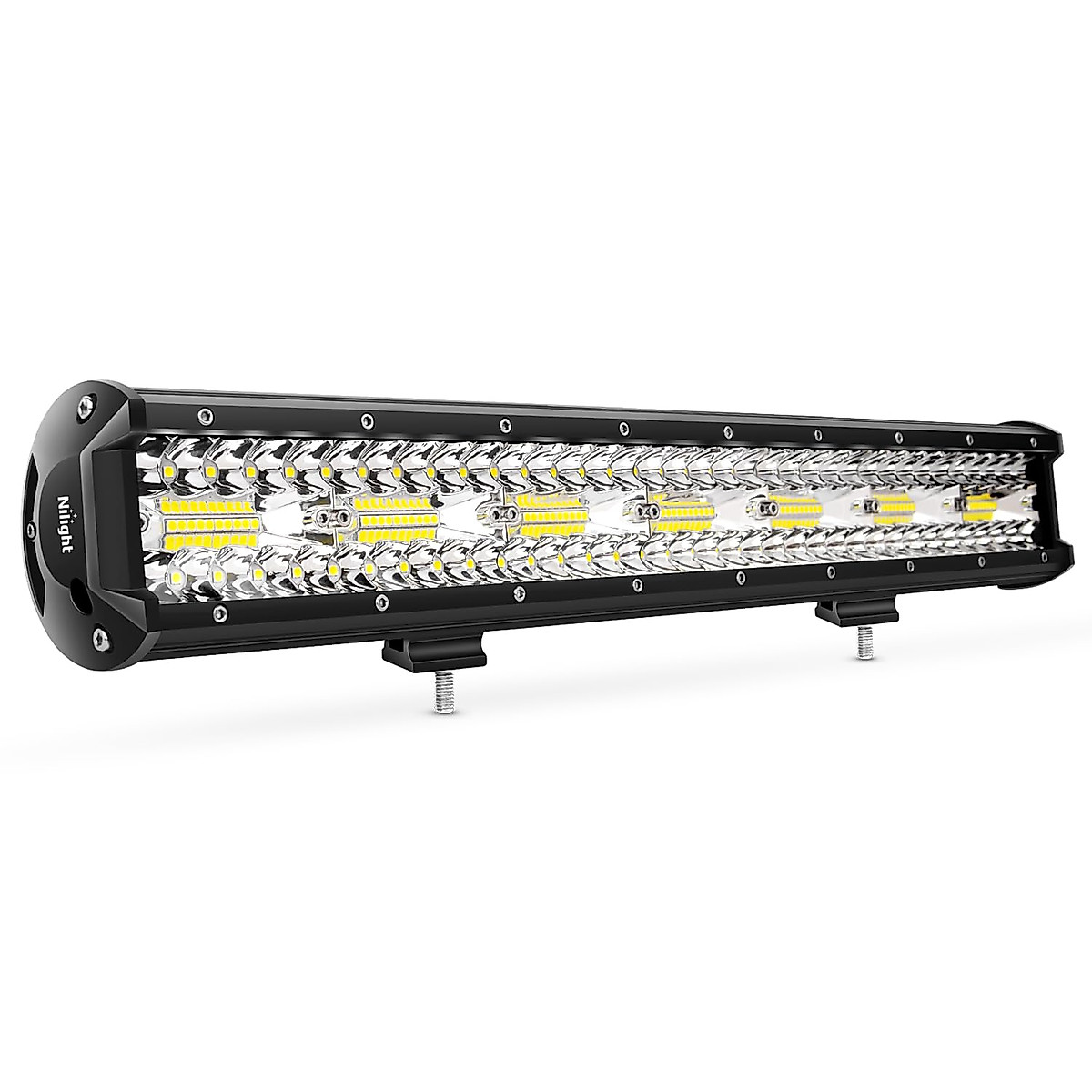 Nilight 18024C-A 420W 20Inch Triple Row Flood Spot Combo 42000LM Bar Driving Boat Led Off Road Lights for Trucks, 2 Years Warranty , White