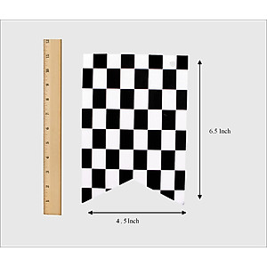 Race Car ONE Highchair Banner 1st Birthday Party Decoration Supplies for Kids Garland Decorations Baby Boy Checkered Pennant Cake Smash Milestone Photo Prop, Multi, 6.5 * 4.5 INCHES Flag