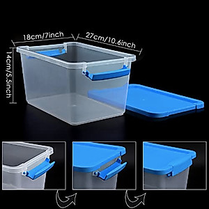 Storage Bins,4 Pack Small Storage Bins Stackable Plastic Cubby Containers with Lids Storage Cubbies Plastic Storage Containers for Classroom Book Bin Toy Organizers for Classroom Book Bin Toy Organizers (Mixed Color)