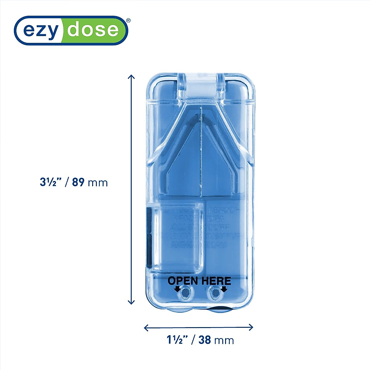 EZY DOSE Pill Cutter and Splitter with Dispenser, Daily Usage, Safely Cut Pills, Vitamins, Tablets, Accurate and Easy Cutting, Stainless Steel Blade, Travel Sized, Colors May Vary, BPA Free