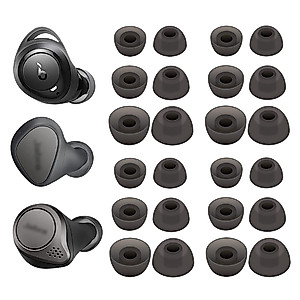 A-Focus [12 Pairs] Compatible with Anker Soundcore Life & Liberty Series Ear Tips, L/M/S Inner Hole 4mm Replacement Silicone Earbuds Gel Compatible with Jabra Elite 3/7 / 65T / 75T, 512 Gray