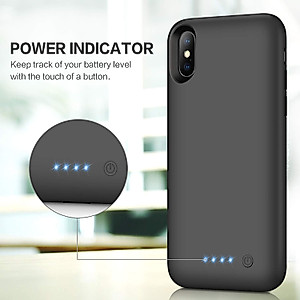 Feob Battery Case for iPhone Xs max, Upgraded 7800mAh Portable Charging Case Extended Battery Pack for iPhone Xs Max [6.5 inch] Protective Charger Case - Black