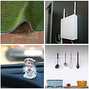 GLUIT Large Adhesive Hooks 12 Pack and Double Sided Tape Heavy Duty 2 Rolls 20 FT