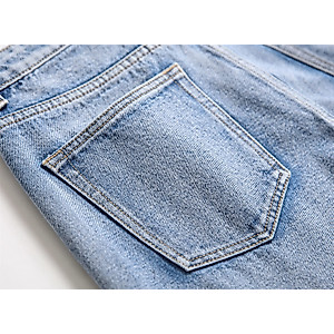 Men's Ripped Distressed Jeans Destroyed Slim Fit Skinny Stretchy Denim Pants Vintage Hip Hop Washed Holes Jean (Light Blue,38)