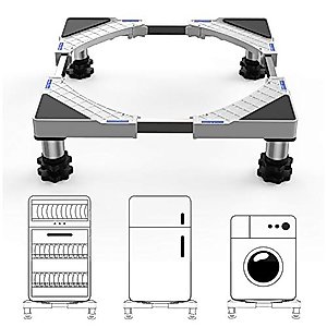 SEISSO Washing Machine Base Stand, with 4 Heavy Duty Adjustable Feet, Universal Multi-functional Base Holder for Dryer Refrigerator Furniture Washing Machine, Max Load 770 LB (350 KG)