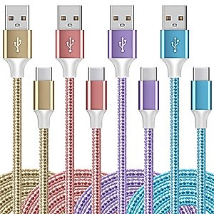 MAIMEITE USB Type C Cable Fast Charging, 4 Pack(3/6/6/10ft) Fast Charging Long Android USBC Phone Power Charger Braided Cord for Samsung Galaxy S22 S21 S20 A20 A50 S10 Note 20 10 9 Type-C Cables