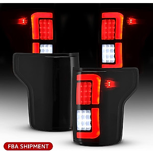 HAKA TOUGH LED Tail Lights Assembly Compatible with 2015 2016 2017 2018 2019 2020 Ford F150 F-150 Pickup Truck Black Smoked Taillights Brake Rear Lamps Accessories,Driver Side + Passenger Side