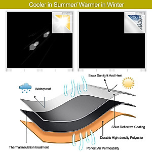 Magnetic Blackout Blind Curtains 100% Blackout Shades, Travel Blackout Window Covers with Suction Cups and Magnetic Closure, Temporary Window Shades for Baby Nursery, Bedroom, Travel (157"x57")