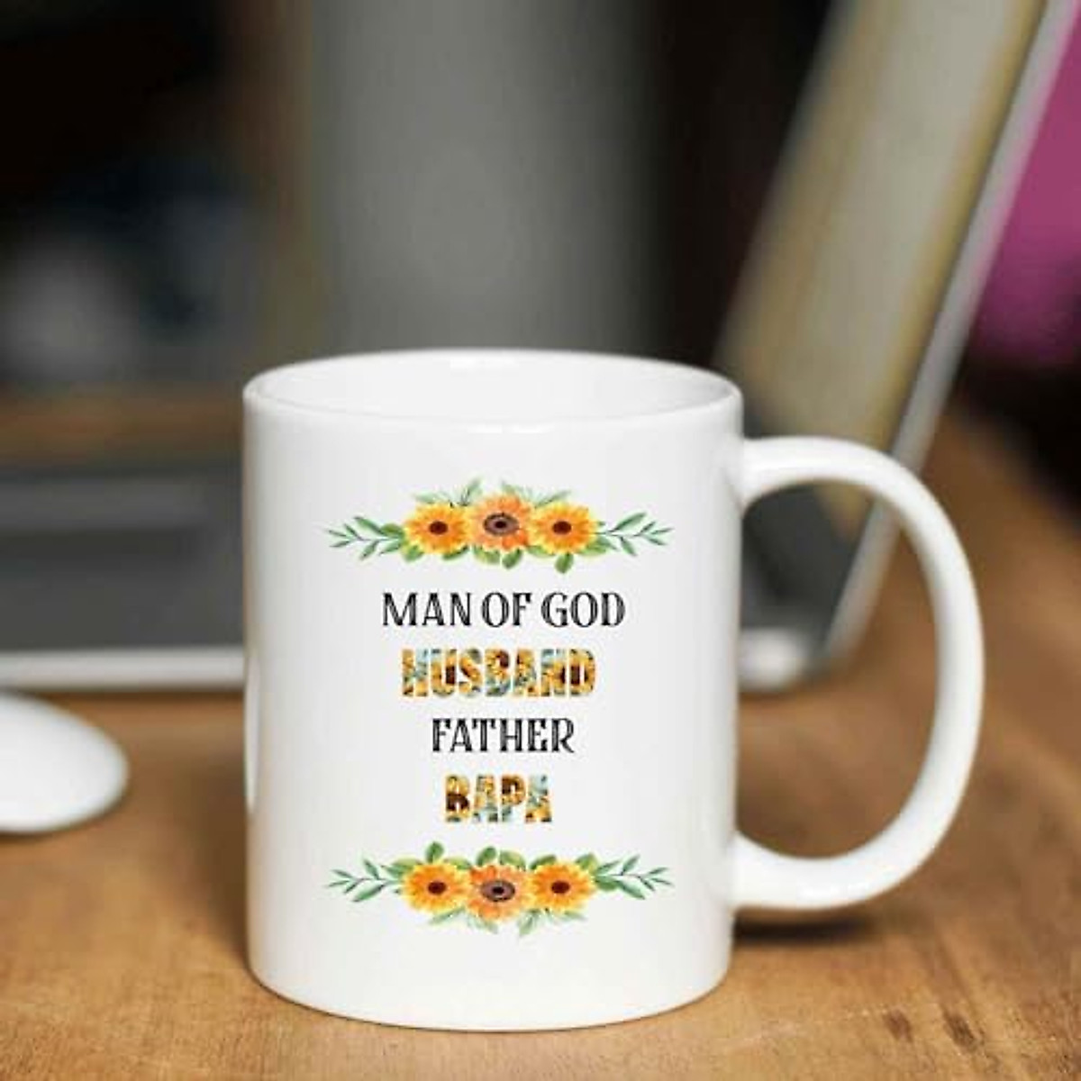 Unique Christian Gift for Husband and Father - Prayers - Navy Multicolor Unisex Sweat - 11 Oz White Ceramic Coffee Mug