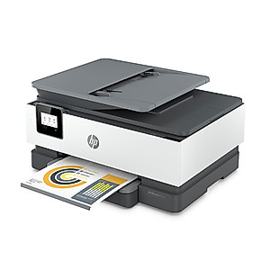 HP OfficeJet 8015e Wireless Color All-in-One Printer with 6 Months Free Ink with HP+(228F5A), White
