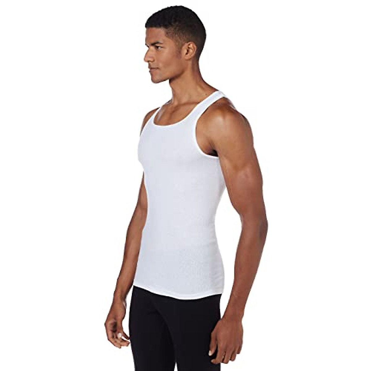Hanes Men's 5-Pack ComfortBlend Tank with FreshIQ, White, Large