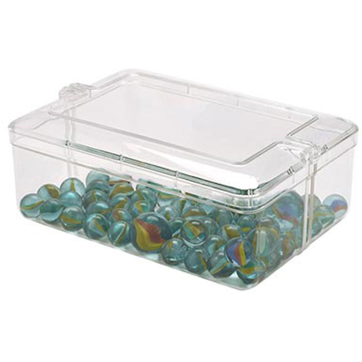 Pioneer Plastics 049C Clear Rectangular Plastic Container, 6.75" W x 4.8125" D x 2.375" H, Pack of 2