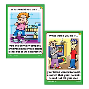 Super Duper Publications | What Would You Do at Home If… Fun Deck | Social Skills Flash Cards | Educational Learning Materials for Children