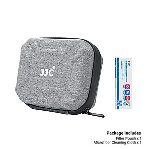 JJC 10 Pockets Hard Shell Lens Filter Bag Up to 95mm, Water Resistant & Dustproof, Camera Filter Pouch with Microfiber Cleaning Cloth, Filter Carrying Case for Photography Filter Round Filter