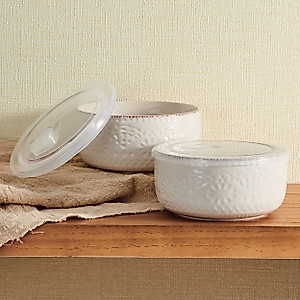 Pfaltzgraff Chateau Storage Bowls, 6 inch, Cream
