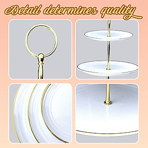 Cake Stand Set-5 Pcs Cupcake Stand Set-Dessert Table Display Set with 2xlarge 3-Tier Cupcake Stands + 3X Appetizer Trays Perfect for Wedding Baby Shower Home Birthday Tea Party Decoration(Round)