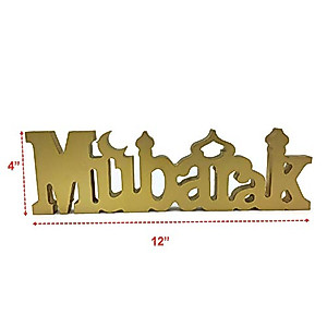 Ramadan Eid Mubarak Moon Star Desktop Shelf Table top Decoration for Home Office Classic Decor Products (Ramadan + Eid + Mubarak)