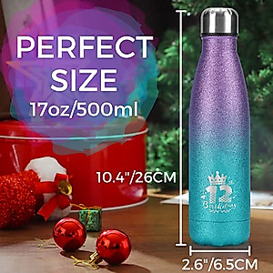 Onebttl 12 Year Old Girls Gifts, Tween Girl Gifts, Birthday Gifts for Girls 12-year-old, Novelty 12th Birthday Gifts for Girls, 17oz (500ml) Insulated Stainless Steel Bottle, Unique Box Included