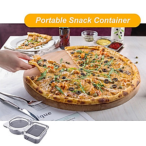 40PCS Double Compartment Snack Containers with Lids,Square & Round Condiment Containers with Lids,Disposable Double Compartment Snack Containers,Easy To Carry, Suitable for Takeout and Outdoor