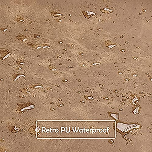 Finnhomy Set of 2 Adjustable Bar Stools, Swivel Barstools for Kitchen Counter Height Chair, Retro Brown