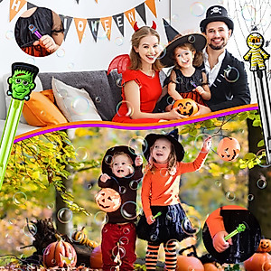 Mini Bubble Wands Halloween Bubbles for Party Favor Decoration Halloween Bat Candy Corn Pumpkin Ghost Mini Bottle Wand Tubes for Halloween Party Supplies No Liquid(Zombie,50 Packs)