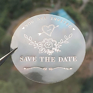 Rose Gold Foil Stickers, Wedding Envelope Seal, Foil Wedding Stickers, You Are Invited, Save The Date Wedding Labels, Clear Stickers, 100 Pcs/Lot