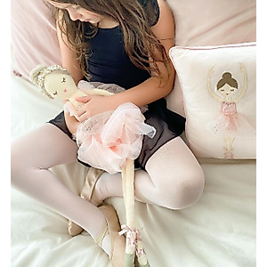 MON AMI Ballerina Girls Decorative Throw Pillow – 16x12”, Dancing Ballerina Cushion for Girls, Kids of All Ages, Room Décor