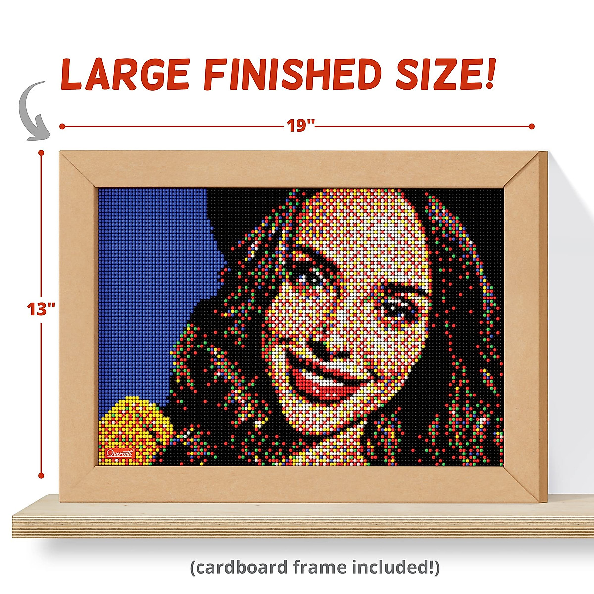 Quercetti Pixel Art 8 Take a Selfie Mosaic Kit - Turn Any Photo into Mosaic Art with 9600 Pegs in 6 Colors and 8 Pegboards, with Frame for Hanging and Display, Ages 9 Years and Up