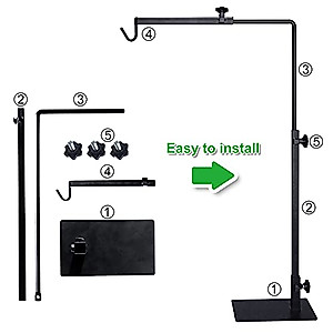 LISINAN Adjustable Reptile Terrarium Heat Lamp Stand,Metal Reptile Lamp Holder Bracket with Turtle Tank Light Fixture Accessories,Used for Lizards Snakes Amphibians Tortoise Habitat(M, 11.81"x25.19")