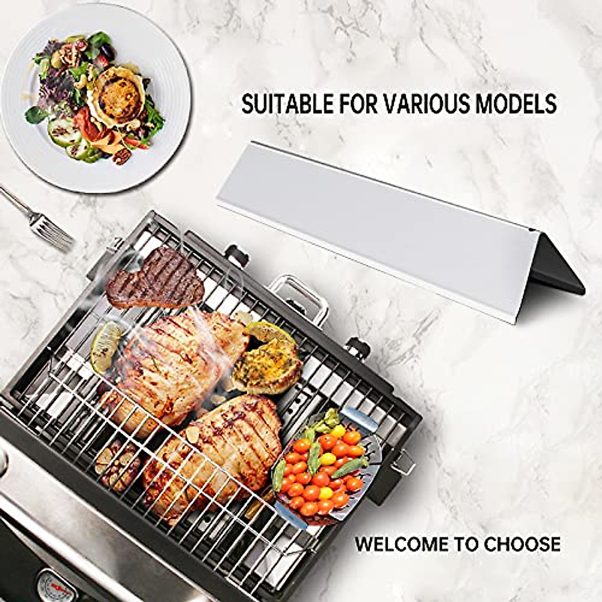 Folocy 15.3 Inch Grill Flavorizer Bars for Weber 7635, Flavor Bars BBQ Gas Grill Replacement Parts Accessories for Weber Spirit 200 Series E/S-210, E/S-220 Gas Grill with Front-Mounted Control, 3PCS