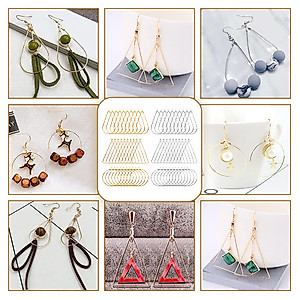 60pcs Earrings Beading Hoop Earring Finding Teardrop Earring Triangle Earring Round Hoop Earring for Jewelry Making DIY Crafts Art Creation Women Gift