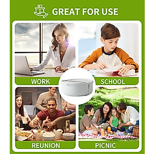 WALZION Ceramic Bowl Lunch Container with Lid,Protective Non-slip Exterior Snap-tight Silicone Strap, 22 oz，Food Storage, Bento Box, Meal Prep，Dishwasher Microwave Safe (light grey)